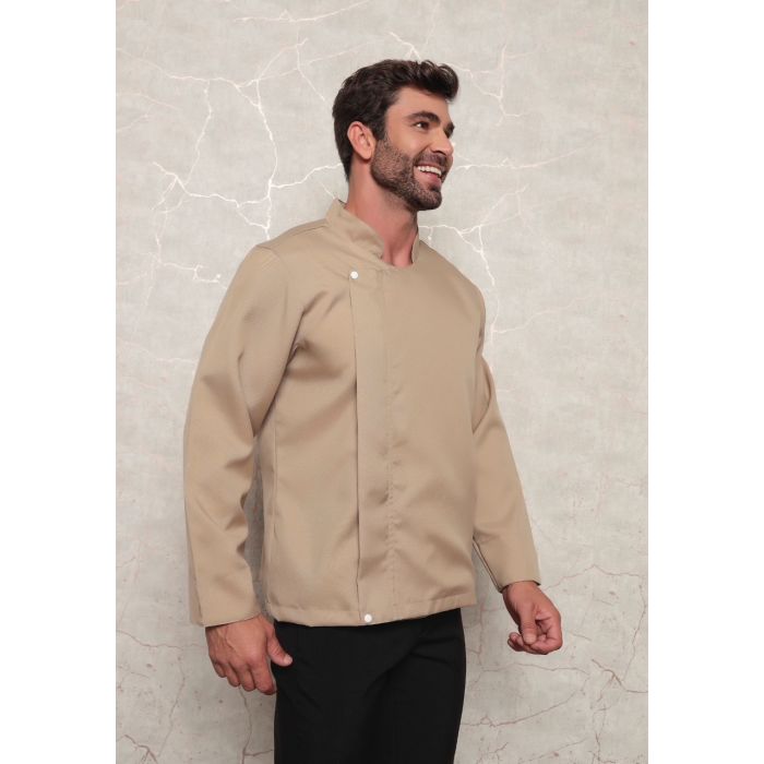 Dolma Chef Masculina com Zíper Bege Nápoles