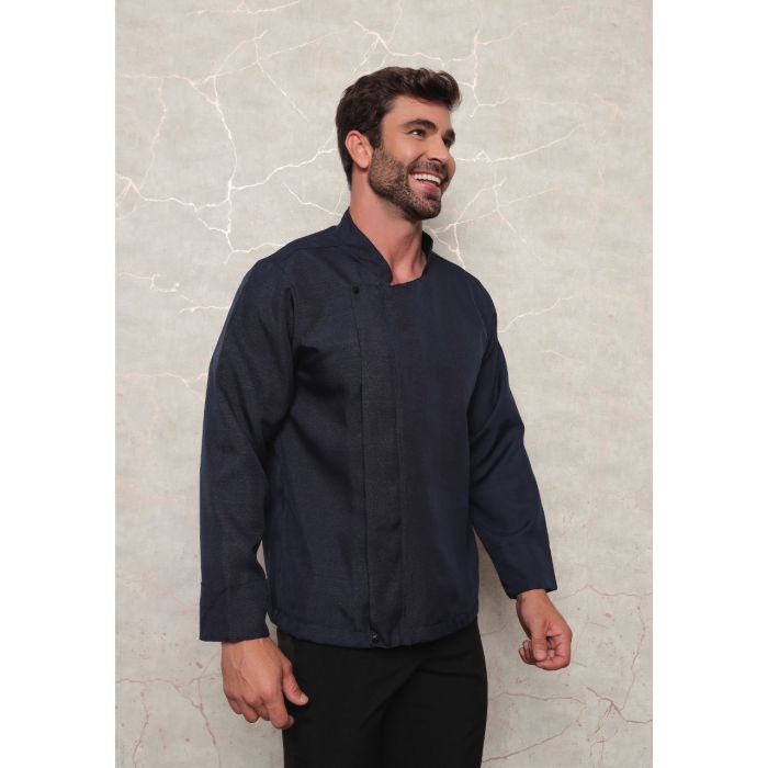 Dolma Chef Masculina com Zíper Azul Marinho Nápoles