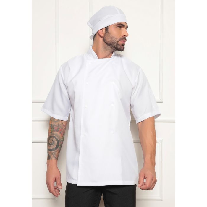 Dolma Chef Masculina Manga Curta Branca Milão
