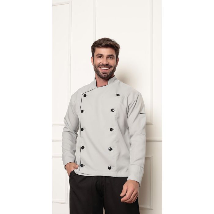 Dolma Chef Masculina Manga Longa Cinza Torino